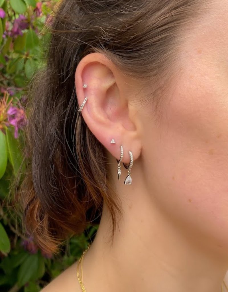 Everyday Ear Party White/Silver Dainty & Hypoallergenic
